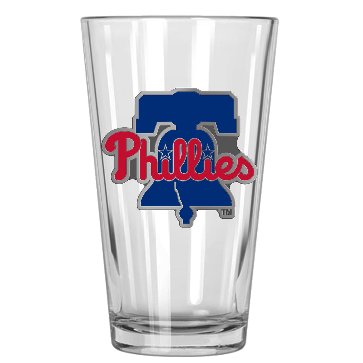 Philadelphia Phillies 16 oz. Pint Glass with Metal Emblem – Great American