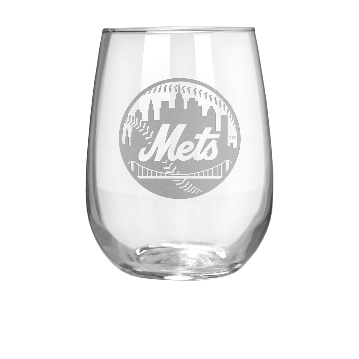 New York Mets 17 oz. Stemless Wine Glass – Great American